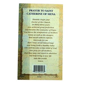 William J. Hirten Deluxe Catholic Holy Card with Traditional Prayers (Saint Catherine of Siena)