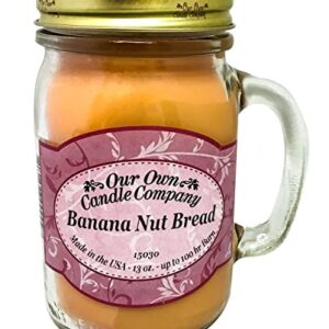 Our Own Candle Company Banana Nut Bread Scented 13 Ounce Mason Jar Candle