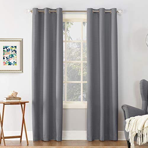 Sun Zero Cooper Thermal Insulated Energy Efficient Grommet Curtain Panel, 40" x 84", Gray