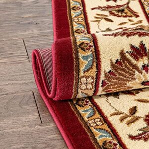 Sultan Sarouk Red Persian Floral Oriental Formal Traditional 2x7 (2'3" X 7'3") Runner Rug Stain/Fade Resistant Contemporary Floral Thick Soft Plush Hallway Entryway Living Dining Room Area Rug