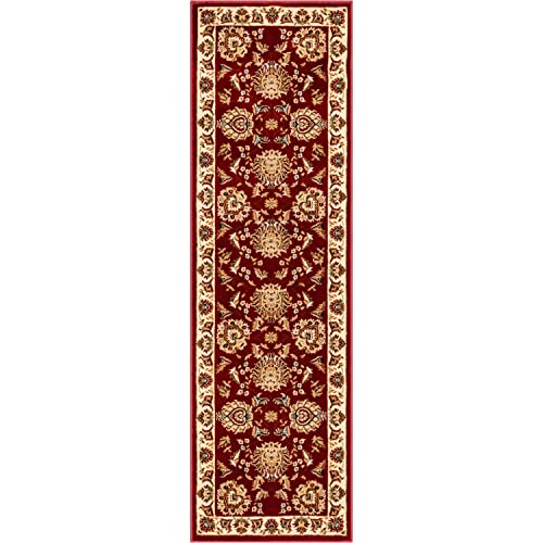 Sultan Sarouk Red Persian Floral Oriental Formal Traditional 2x7 (2'3" X 7'3") Runner Rug Stain/Fade Resistant Contemporary Floral Thick Soft Plush Hallway Entryway Living Dining Room Area Rug