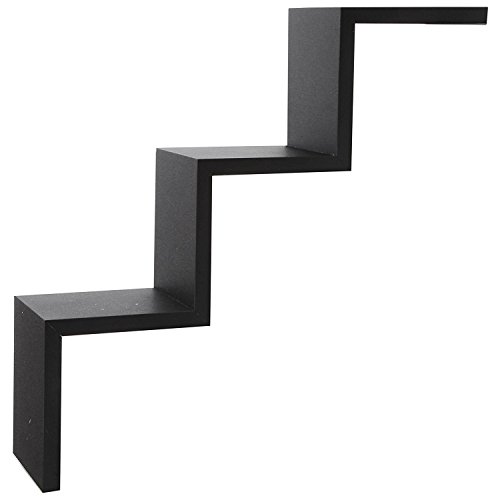 ARAD Black 3 Steps Ladder Type Shaped Wall Shelf