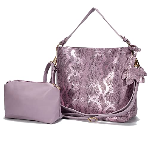 Purses and Handbags for Women Glitter Patent Leather Satchel Handbags-Purple