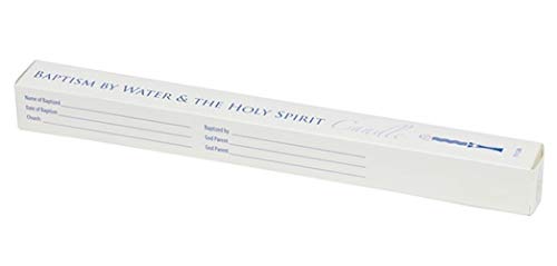 Catholic Baptism Church Taper Candle, 10 Inch