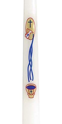 Catholic Baptism Church Taper Candle, 10 Inch