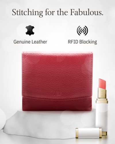 Access Denied REAL LEATHER Small Wallets For Women - Compact Ladies Credit Card Holder With Coin Purse RFID Holiday Gifts For Her