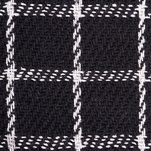 DII Transitional Checked Plaid Woven Throw, 50x60, Black