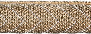 Whiting & Davis Crystal Chevron Flap Clutch,Gold,One Size