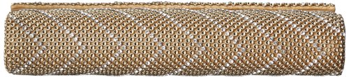 Whiting & Davis Crystal Chevron Flap Clutch,Gold,One Size