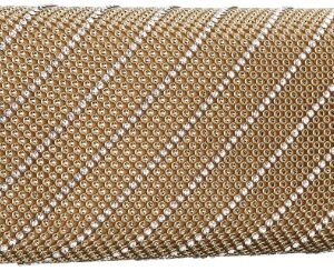 Whiting & Davis Crystal Chevron Flap Clutch,Gold,One Size