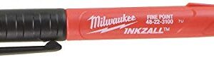 Milwaukee Inkzall Point Markers, Fine, Black (12 Pack, Black)