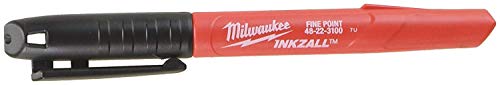 Milwaukee Inkzall Point Markers, Fine, Black (12 Pack, Black)