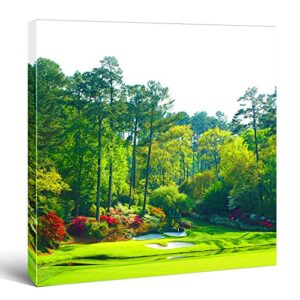 augusta golf course – framed – canvas print home decor wall art, gallery wrap inner frame, 24×24