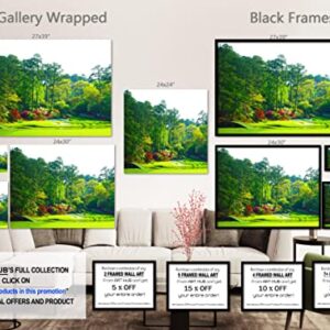 Augusta Golf Course - FRAMED - Canvas Print Home Decor Wall Art, Gallery Wrap Inner Frame, 24x24