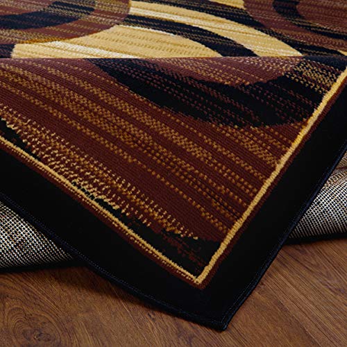 Antep Rugs Kashan King Collection Galaxy Geometric Polypropylene Indoor Area Rug (Black/Beige, 5' x 7')