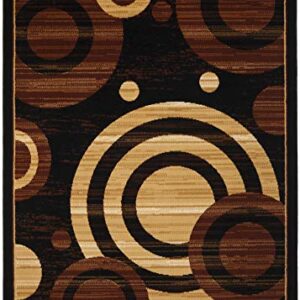 Antep Rugs Kashan King Collection Galaxy Geometric Polypropylene Indoor Area Rug (Black/Beige, 5' x 7')