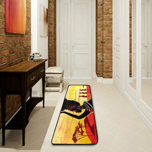 African Women Kitchen Rugs Non-Slip Soft Doormats Bath Carpet Floor Runner Area Rugs for Home Dining Living Room Bedroom 72" X 24"