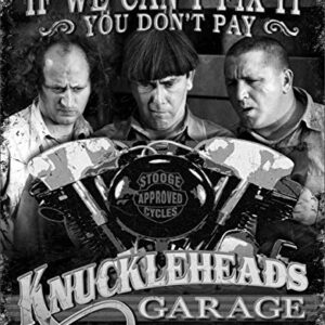 Signs 4 Fun SIG3KG 3 Stooges Knucklehead Metal Tin Sign, Grey