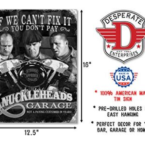 Signs 4 Fun SIG3KG 3 Stooges Knucklehead Metal Tin Sign, Grey