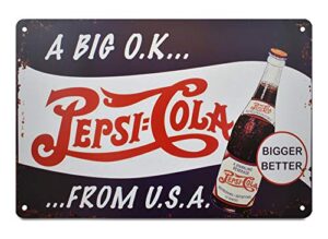 k&h made in the usa classic memorabilia tin signs (pepsi usa)