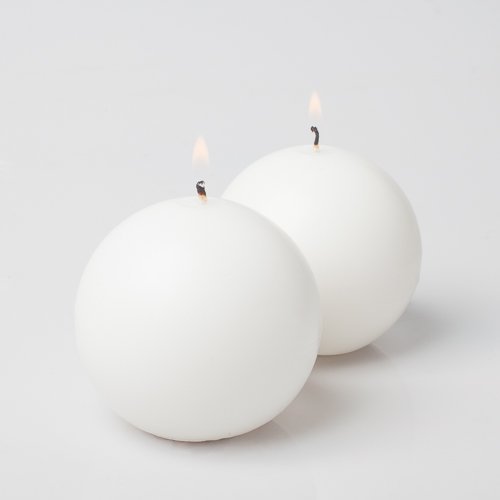 Richland Sphere Candle 3" White Set of 12