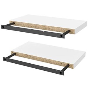 Bestar Universel 12W Set of 24W x 12D Floating Shelves in White