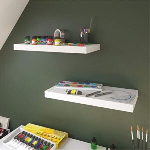 Bestar Universel 12W Set of 24W x 12D Floating Shelves in White