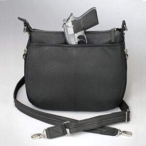 GTM Gun Tote'n Mamas Concealed Carry Chrome Zip Handbag, Black, Small