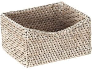 kouboo 1060080 la jolla shelf basket, white-wash