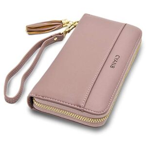 cyanb women wallets tassel bifold ladies cluth wristlet wrist strap long purse