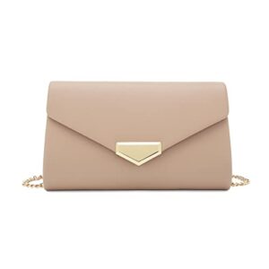 charming tailor pu clutch purse for women evening bag chic clutch handbag for special-occasion (taupe)