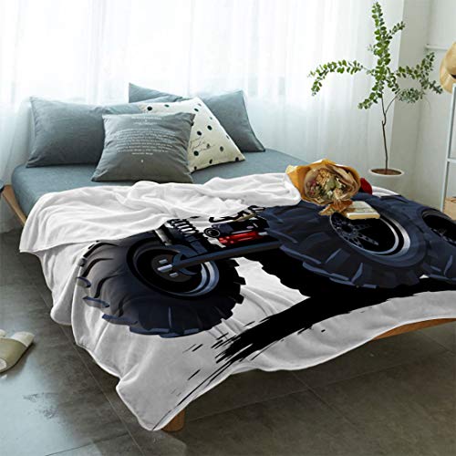 Singingin Ultra Soft Flannel Fleece Bed Blanket Cartoon Monster Truck Throw Blanket All Season Warm Fuzzy Light Weight Cozy Plush Blankets for Living Room/Bedroom 40" x 50"