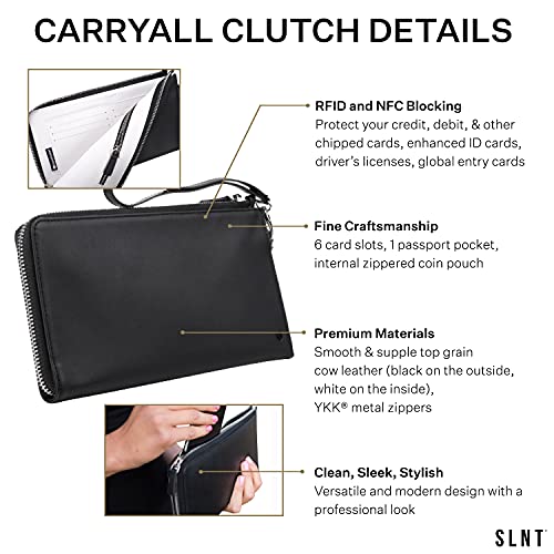 Silent Pocket RFID Blocking Leather Clutch Handbag Perfect For Protecting Credit Card Data And Preventing Identity Theft