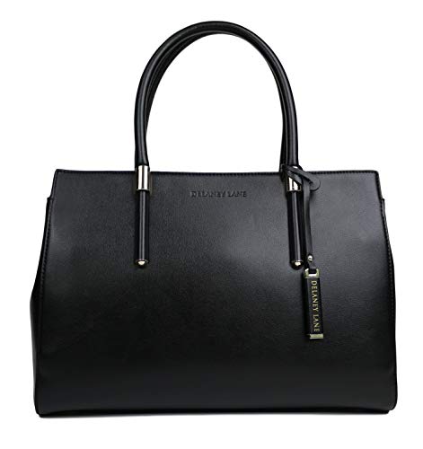 DELANEY LANE - The Bella Handbag - Quality Designer Purse for Women - Detachable Shoulder Strap (Black)