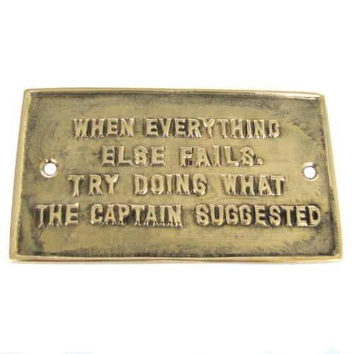 TG,LLC Treasure Gurus Solid Brass Ships Plaque Listen to The Captain!