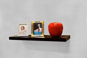 uniware fs40001 wood floating wall shelf, walnut