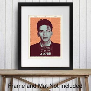 Frank Sinatra 8x10 Poster, Upcycled Dictionary Art Photo, Pop Art Home Decor - Modern Wall Art Print - Unique Contemporary Room Decorations for Living Room, Bedroom - Gift for Ole Blue Eyes Fans