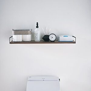 YAMAZAKI home Tower Wall-Mounted Wood Shelf Black