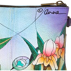 Anna by Anuschka Hand Painted Leather Wristlet Organizer Wallet | Midnight Peacock