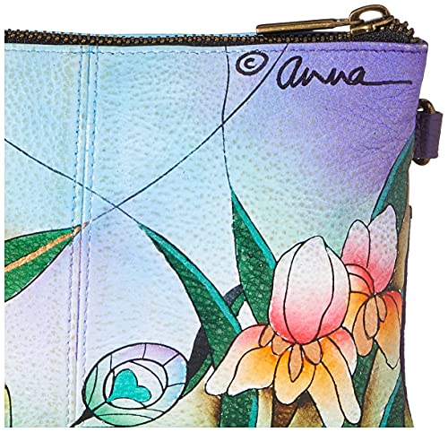 Anna by Anuschka Hand Painted Leather Wristlet Organizer Wallet | Midnight Peacock