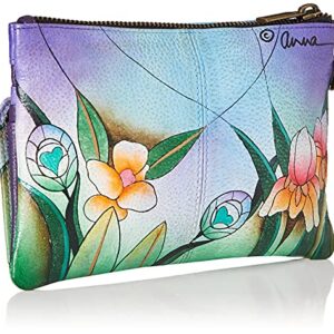 Anna by Anuschka Hand Painted Leather Wristlet Organizer Wallet | Midnight Peacock