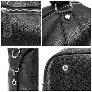 Heshe Leather Purses for Women Shoulder Hobo Bags Satchel Top Handle Tote Bag Crossbody Handbags Ladies Purse (Black)