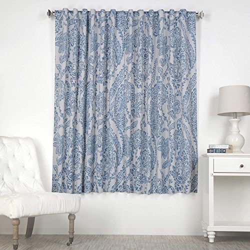 HPD Half Price Drapes Printed Room Darkening Curtains for Bedroom, Living Room 50 X 63 (1 Panel), BOCH-KC16072-63, Tea Time China Blue