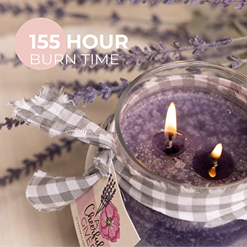 A Cheerful Giver — Lavender Vanilla - 34oz Papa Scented Candle Jar with Lid - Keepers of the Light - 155 Hours of Burn Time, Gift Candle, Violet