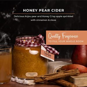 A Cheerful Giver — Honey Pear Cider - 34oz Papa Scented Candle Jar with Lid - Keepers of the Light - 155 Hours of Burn Time, Gift for Women, Orange