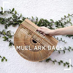 Samuel Bamboo Bags for Women Summer Straw Wooden Beach Purse Handmade Basket Handbags Vacation Essentials Must Haves