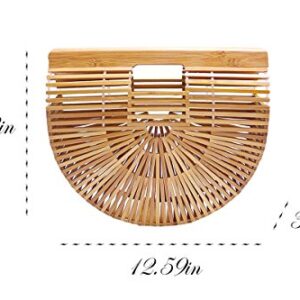 Samuel Bamboo Bags for Women Summer Straw Wooden Beach Purse Handmade Basket Handbags Vacation Essentials Must Haves