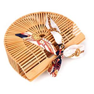 Samuel Bamboo Bags for Women Summer Straw Wooden Beach Purse Handmade Basket Handbags Vacation Essentials Must Haves