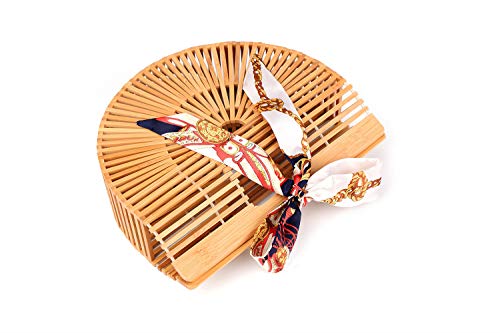 Samuel Bamboo Bags for Women Summer Straw Wooden Beach Purse Handmade Basket Handbags Vacation Essentials Must Haves