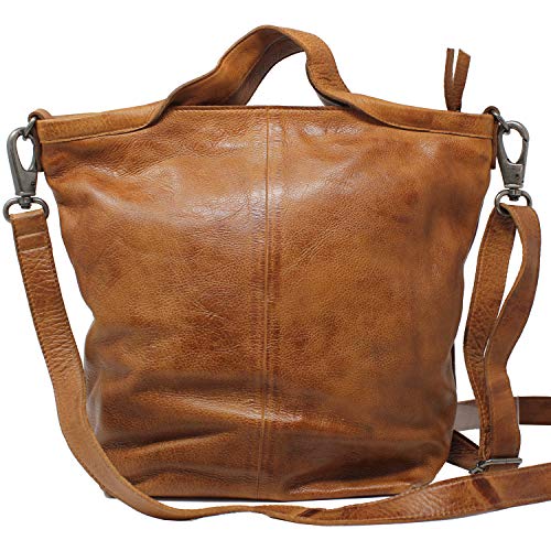 Latico Leathers Bianca Leather Tote Bag for Women (Cognac) - Made From 100% Authentic Leather Handcrafted by Artisans - Top Handle Crossbody Bag Versatile Women Purses and Handbags for Work & School